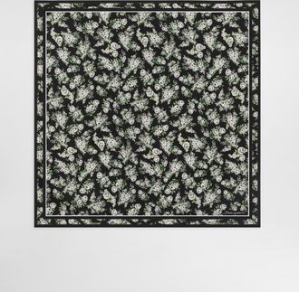 Dolce & Gabbana 70x70 Small Flower Bouquet-print Silk Twill Scarf - Frau Schals Und T&uuml;cher Multicolor Onesize