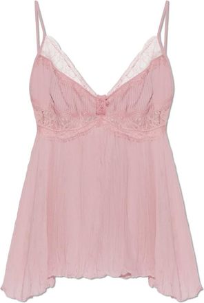 Blumarine Femme, Tops, Rose, Taille: 40 FR Top avec Inserts en Dentelle