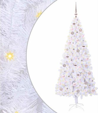 vidaXL Künstlicher Weihnachtsbaum Weiß 180 cm PVC und Stahl vidaXL