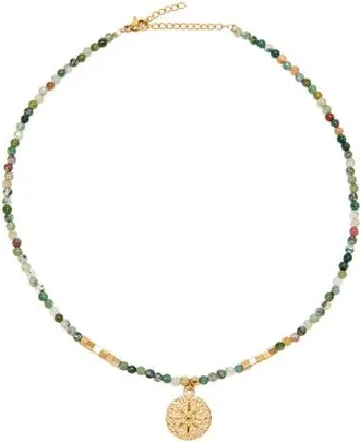Au Printemps Paris Collier pendentif avec pierres de gemmes