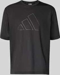 adidas Regular Fit T-Shirt in Mesh-Optik mit Logo-Print