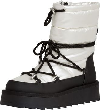 Tamaris Damen Schnürstiefel Vegan Winter gefüttert; BLACK/WHITE/schwarz; 38 EU
