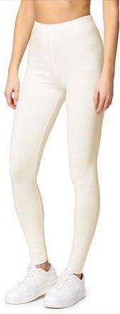 Merry Style Legging Femme Confortables et Extensibles Legging Sport Femme Coton Naturel Respirant Parfait pour Yoga Pilates Fitness Tenue de Sport MS10-198 (Ecru,