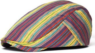 Generic Casquettes gavroche en denim d&eacute;lav&eacute; &agrave; rayures, style r&eacute;tro, boulanger, d&eacute;contract&eacute;es for hommes Pour lautomne et lhiver(Color 3)