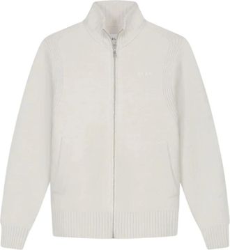 Olaf Hussein Homme, Pulls, Blanc, Taille: S Zip Knitted Mock Neck