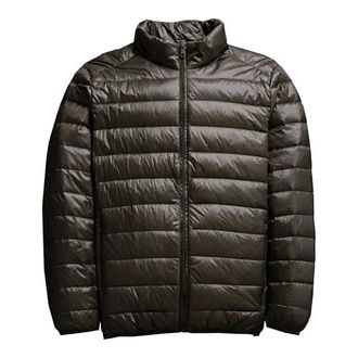 Generic Manteau court et chaud &agrave; col montant pour homme, coupe ajust&eacute;e, col montant, veste matelass&eacute;e l&eacute;g&egrave;re et pliable pour homme, Vert, 4XL