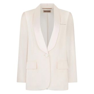 PESERICO Femme, Vestes, Beige, Taille: 36 FR Ribbed Blazer