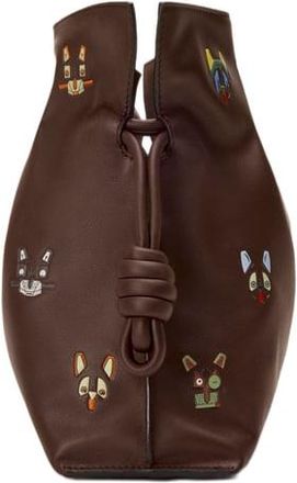 Loewe x Louis Wain - Flamenco clutch moyen Cats en cuir de veau nappa