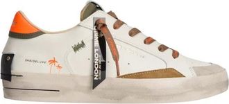 Crime London Homme, Chaussures, Blanc, Taille: 42 EU Distressed Baskets