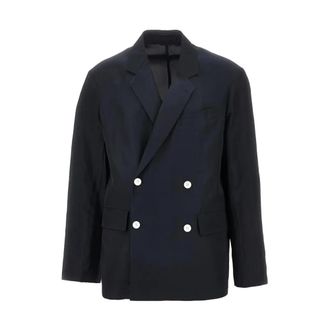 Emporio Armani Leinenmischung- zweireihige Jacke - - Suits - Herren - Blau - M