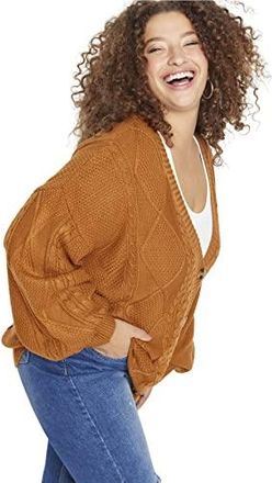 Trendyol Plus Size Cardigan Grande Taille, Tabac, Unique Femme