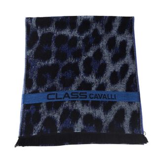Cavalli Homme, Accessoires, Bleu, Taille: ONE Size Écharpe à Motif Animalier