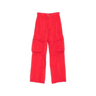 Frankie Shop Femme, Pantalons, Rouge, Taille: 40 FR Pantalon Cargo Large Ceintur&eacute;