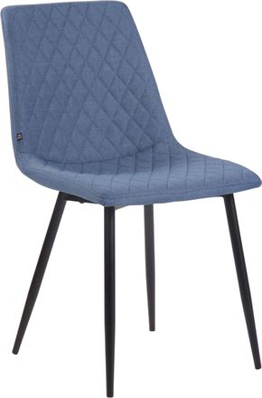 Clp Esszimmerstuhl Telde Stoff I Küchenstuhl Sitz Gesteppt I Polsterstuhl Mit Metallgestell I Lehnstuhl I Besucherstuhl, Farbe:blau