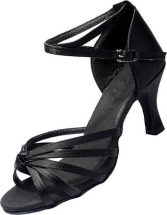 BESPORTBLE Chaussures de Danse Latine Femme Satin Talons Ouverts Élégants Style Serpent Adaptées Salsa et Banquet