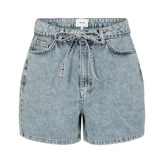 Nümph Femme, Shorts, Bleu, Taille: 36 FR Shorts en Denim Bleu Clair Blanchi