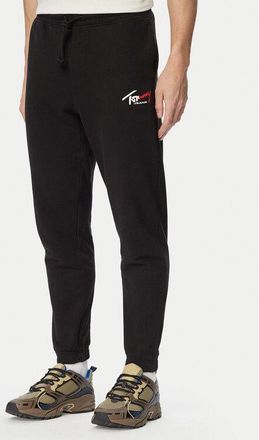 Tommy Jeans Jogginghose DM0DM23903 Schwarz Regular Fit
