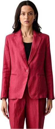Benetton Blazer en lin - Femme - Vestes - Rouge - Taille: 38 FR