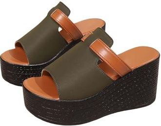 Generic Cocila Sandales Femmes &eacute;T&eacute; De Plage &agrave; Semelle &eacute;Paisse Pour Femmes, Pantoufles D&eacute;Contract&eacute;Es Creuses, Chaussures &eacute;Paisse, Nue Pied Femmes Ete Chaussure