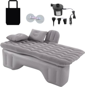 Generic Aufblasbare Campingmatratze Für Auto | Rücksitz-Luftbett Mit Multifunktionaler Pumpe | Wiederverwendbare Reiseluftmatratze Zum Campen, Wandern, Zelten