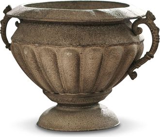 Loberon Amphore Acheville, für innen & außen, frostbeständig, reizvolles Antik-Finish, Blumengefäß, Blumenvase, Wohn-Accessoire, Eisen, antikbraun