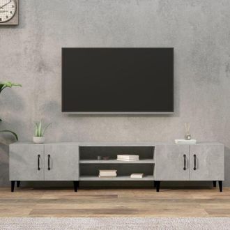 vidaXL Vidaxl - Meuble tv gris b&eacute;ton 180x31,5x40 cm bois ding&eacute;nierie