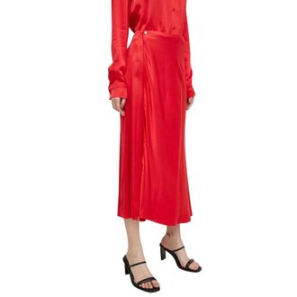 Sams&oslash;e & Sams&oslash;e Viktoria Bias Skirt - Femme - Jupes - Rouge - Taille: 38 FR