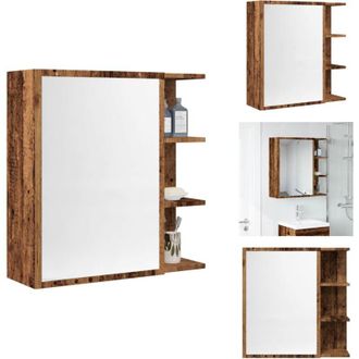 vidaXL Spiegelschrank Altholz-Optik 62,5x20,5x64 cm Holzwerkstoff - Spiegelschrank - Spiegelschr&auml;nke - Badezimmer Spiegelschrank - Badezimmer Spiegelschr&auml;nke