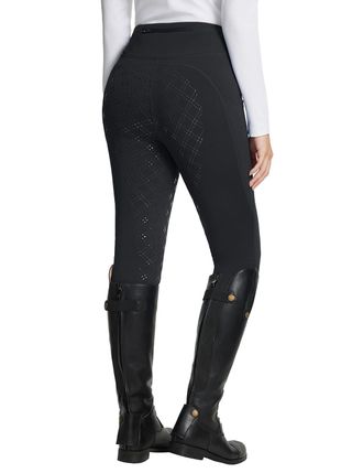 Baleaf Damen Winter Reithose Fleece Reitleggings Vollbesatz Reithose Warme Reißverschluss mit Taschen Leggings Schwarz XL