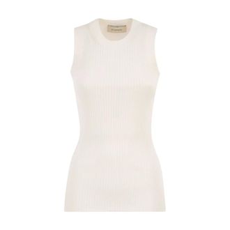 Sportmax Femme, Tops, Blanc, Taille: 42 FR Hauts sans manches
