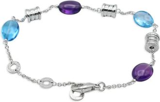 Bulgari 2010 18kt B-Zero1 Weißgoldarmband mit Amethyst und Topas - Silber