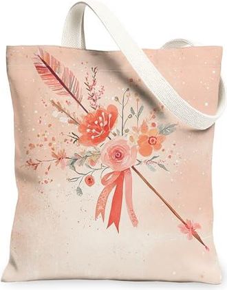 Generic Sacs fourre-tout en toile florale, motif floral artistique, sacs d&eacute;picerie, sacs d&eacute;picerie r&eacute;utilisables, sacs d&eacute;picerie printaniers, vintage, chic, l