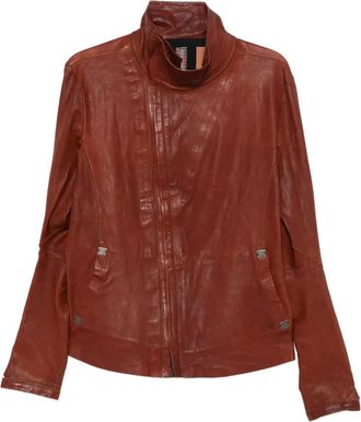 Isaac Sellam Experience veste en cuir à fermeture zippée - Marron