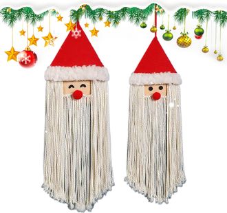 Generic Makramee Wanddekoration Anh&auml;nger | Weihnachtsschmuck | 2 St&uuml;ck Boho Woven Tapisserie | F&uuml;r Zuhause, Wohnzimmer, Schlafzimmer, Apartment, Studentenzimm