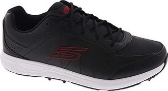 Skechers Homme Go Prime Chaussures de Golf sans Crampons Coupe décontractée Basket, Noir/Rouge, 45 EU