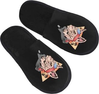 Generic Pantoufles Chat Costaud Avec Bandeau Drapeau Américain Et Médailles Pour Chien Antidérapantes Pantoufles En Coton Doux Chaussons Maison Pour De Campin