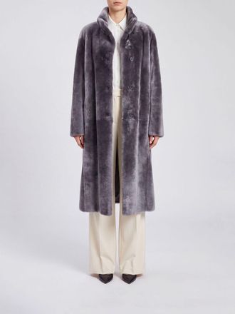 Giorgio Armani Lammfellmantel mit hohem Kragen