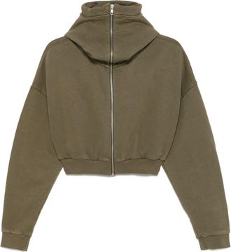 Entire studios Cropped-Hoodie mit Reißverschluss - Grün