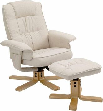 IDIMEX Fauteuil relax inclinable 135&deg; avec repose-pieds - Tissu brun chaleureux - Dossier haut 64 cm - Poches de rangement lat&eacute;rales