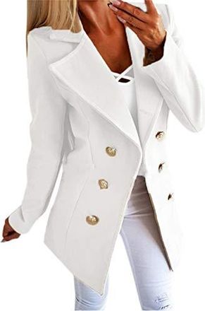 Generic Veste polaire en peluche pour femme - Grande taille - Boutons ouverts sur le devant - Veste dextérieur pour lhiver - Vêtements chauds, blanc, XXL