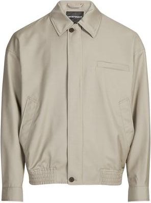Emporio Armani Blouson &agrave; col classique en laine vierge