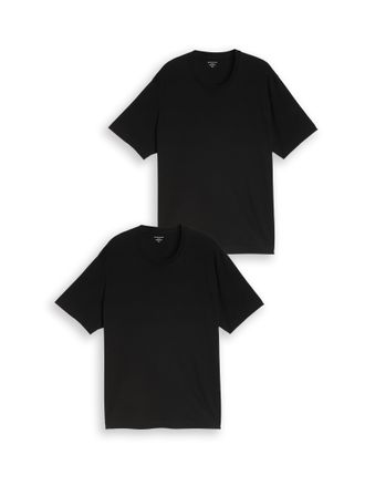 Tom Tailor Print-Shirt TOM TAILOR PLUS, Herren, Gr. 5XL, schwarz, Single Jersey, Obermaterial: 100% Baumwolle, unifarben, regular fit normal, Rundhals, Shirts, i
