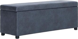 vidaXL Vidaxl - Bank mit Staufach 116 cm Grau Wildleder-Optik