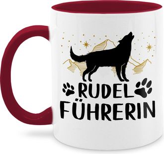 Shirtracer Tasse Tassen 325ml - Statement - Rudelf&uuml;hrerin - 325 ml - Bordeauxrot - teetasse hund kaffetassen spr&uuml;che statements hunde schokotasse hundemotiv stat