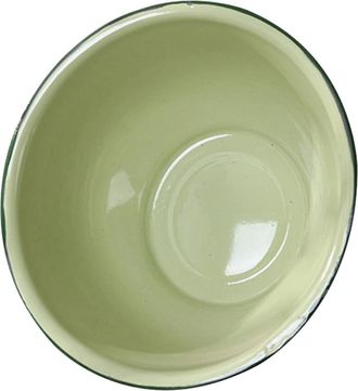 Cabilock Vintage Emaillesch&uuml;ssel 18cm Emaillebecken Gr&uuml;n Vertieft K&uuml;chensch&uuml;ssel Salat und Teigsch&uuml;ssel Multifunktionale Vorratsschale