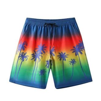 Generic HUIWDP Short de plage pour homme Style vacances Sport Cinq points Coupe ample Surf S&eacute;chage rapide avec doublure int&eacute;rieure, A7, 3XL