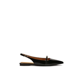 Kazar Lackierte flache Slingback-Pumps - - Shoes - Damen - Schwarzk - 38 EU