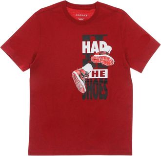Nike Jordan Baumwoll-T-Shirt mit Rundhalsausschnitt - - Sport - Herren - Rot - XL