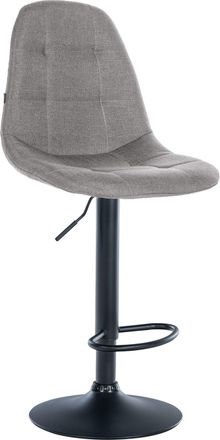 Clp Barhocker Elmore I Mit Stoff-Bezug, Farbe:grau, Material Gestell:Metall matt schwarz