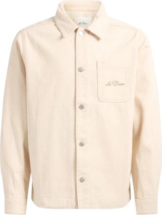 Les Deux Homme, Chemises, Beige, Taille: M Layton Faience Twill Overshirt